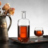 China Glass Base 500ml 700ml 750ml Clear Liquor Bottle Empty Wine Bottle Whisky Gin Bottle for sale