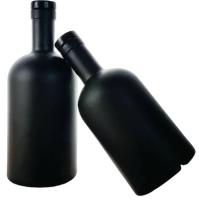 China Clear Black Frosted Glass Bottles for Vodka Whisky Rum 200ml 375ml 500ml 750ml 1000ml for sale