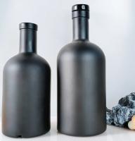 China Clear Black Frosted Glass Bottles for Vodka Whisky Rum 200ml 375ml 500ml 750ml 1000ml for sale
