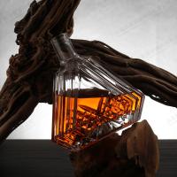 China Glass Shot Bottle Custom Luxury 500ml 750ml 1000ml for Bar Acid Etch Surface Handling for sale