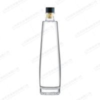 China Customized 700ml 750ml Wine Glass Bottle with Glass Collar and Healthy Lead-free Glass for sale