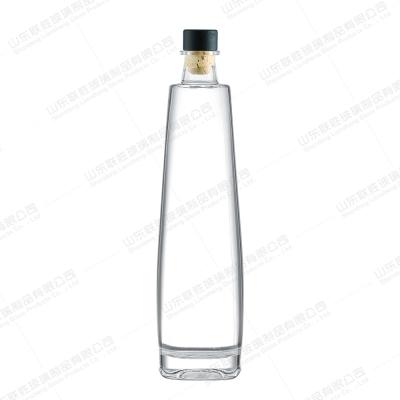 China Customized 700ml 750ml Wine Glass Bottle with Glass Collar and Healthy Lead-free Glass for sale