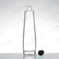 China Customized 700ml 750ml Wine Glass Bottle with Glass Collar and Healthy Lead-free Glass for sale