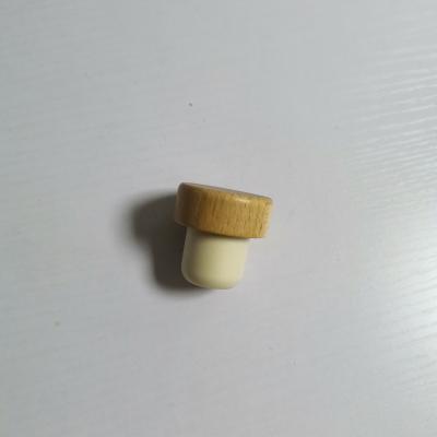 China Brandy Rum Gin XO Glass Bottle Polymer Cap with Wooden Top and Glass Lid Sealing Type for sale