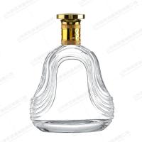 China Custom Transparent Round Empty Glass Liquor Wine Vodka Tequila Whisky Bottle With Lid for sale