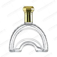 China Customizable Logo Half Moon Shape Glass Bottle for Wine 100ml 200ml 375ml 500ml 750ml for sale