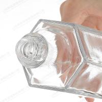 China Glass Hexagonal Wine Bottle 500ml 700ml 750ml for Whisky Rum Vodka Liquor Gin Spirit for sale