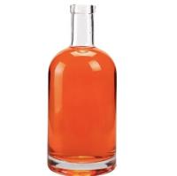China 250ml Round Boston Glass Wine Bottle 8oz Vodka Bottle With Cork Lid for sale