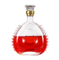 China Luxury Clear 700ml Whisky Glass Bottle with Cap Unique Shaped XO Wine Glass Bottle for sale