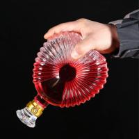 China Luxury Clear 700ml Whisky Glass Bottle with Cap Unique Shaped XO Wine Glass Bottle for sale