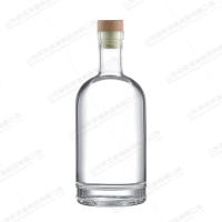 China Customized 500ml 750ml Clear Empty Glass Bottle for Vodka Gin Rum Tequila Whisky Brandy for sale