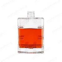 China Clear 500ml 50cl Square Glass Gin Bottle Vodka Spirit Liquor Tequila Rum Whiskey with T Cork for sale
