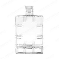 China Clear 500ml 50cl Square Glass Gin Bottle Vodka Spirit Liquor Tequila Rum Whiskey with T Cork for sale