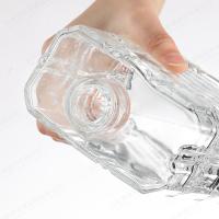 China Clear 500ml 50cl Square Glass Gin Bottle Vodka Spirit Liquor Tequila Rum Whiskey with T Cork for sale