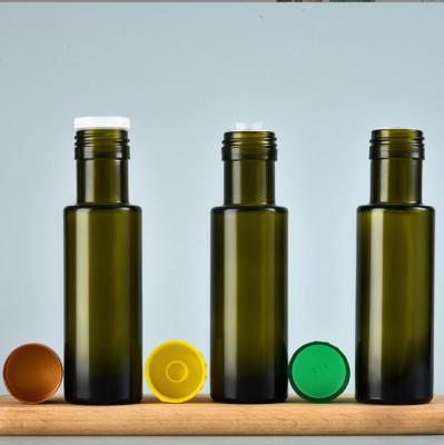 China Industrial Green Brown Round Olive Oil Glass Bottles with Rubber Stopper Sealing Type for sale