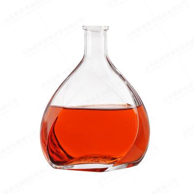 China Customized Bottle Color Gin Vodka Tequila Fancy Liquor Glass Bottle with Sealed Cork Lid for sale