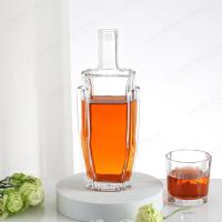 China Round Empty Flint Glass Liquor Wine Whisky Vodka Tequila Bottle With Cork Lid for Your for sale