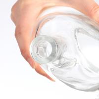 China Collar Material Glass 500ml 1000ml Clear Tabular Glass Bottle for Vodka Brandy Whiskey for sale