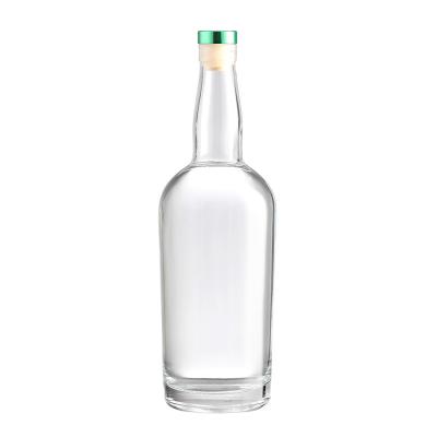 China Hot Stamping Glass Collar Whisky Bottle for Unique Shaped Wine Glass 250ml 350ml 500ml for sale