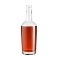 China Hot Stamping Glass Collar Whisky Bottle for Unique Shaped Wine Glass 250ml 350ml 500ml for sale