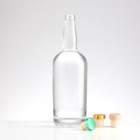 China Hot Stamping Glass Collar Whisky Bottle for Unique Shaped Wine Glass 250ml 350ml 500ml for sale