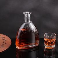 China Glass Collar Material Clear 500ml 750ml Whisky Rum Gin Tequila Liquor Bottle with Cork for sale