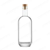 China Customized 500ml 750mL 1000ml Transparent Thick Bottom Glass Wine Bottle with Cork for sale