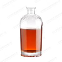 China Transparent 750ML Custom Label Flint Empty Bottles Glass Spirits Large Spirit Bottle for Beverage for sale