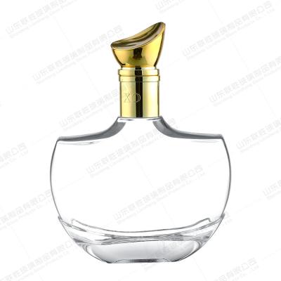 China OEM/ODM Accepted Electroplating Clear Glass Bottles for Brandy Whiskey Vodka Liquor for sale