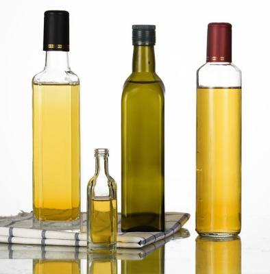 China Hot Stamping Square Clear Glass Olive Oil Bottle for Kitchen Storage for sale