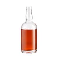 China Custom Logo Empty Liquor Wine Glass Bottle 750 Ml with Wood Cork and Lead-free Glass for sale