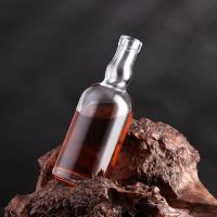 China Custom Logo Empty Liquor Wine Glass Bottle 750 Ml with Wood Cork and Lead-free Glass for sale
