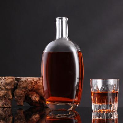 China Glass Base Material 200ml 250ml 350ml 750ml Whisky Wine Liquor Bottles for Market for sale