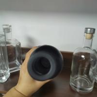 China Custom 250ml 500ml 700ml 750ml Matte Black Color Round Long Neck Spirit Glass Bottle for sale