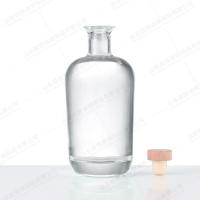 China Transparent Super Flint Glass Bottle with Cap Cover 700ml 750ml Custom Size Accepted for sale