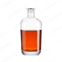 China Transparent Super Flint Glass Bottle with Cap Cover 700ml 750ml Custom Size Accepted for sale