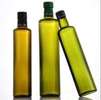 China 250ml 350ml 500ml Clear Round Glass Olive Oil Bottles with Glass Collar Material for sale