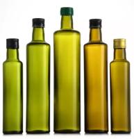China 250ml 350ml 500ml Clear Round Glass Olive Oil Bottles with Glass Collar Material for sale