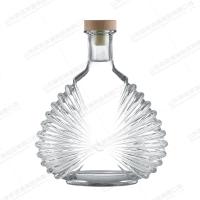China Custom 500ml 700ml 750ml 1000ml Glass Wine Bottles Vodka Whisky Glass Bottles With Cork for sale