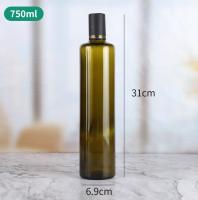 China Glass Olive Oil Bottle 250ml 500ml Clear Square Dark with Custom Size Accepted for sale