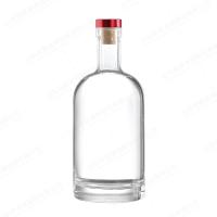 China Glass Collar 500ml 700ml 750ml Round Barrique CT Spirit Glass Bottle for OEM/ODM for sale