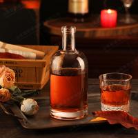 China Glass Collar 500ml 700ml 750ml Round Barrique CT Spirit Glass Bottle for OEM/ODM for sale
