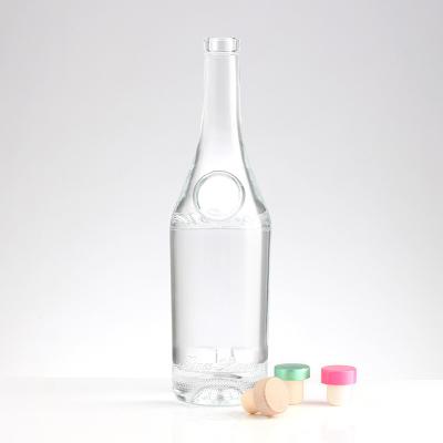 China Rubber Stopper 500ml 800ml Clear Brandy Glass Bottle for Logo Acceptable Customer's for sale