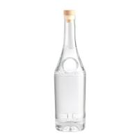China Rubber Stopper 500ml 800ml Clear Brandy Glass Bottle for Logo Acceptable Customer's for sale