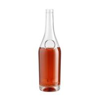 China Rubber Stopper 500ml 800ml Clear Brandy Glass Bottle for Logo Acceptable Customer's for sale