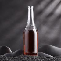China Rubber Stopper 500ml 800ml Clear Brandy Glass Bottle for Logo Acceptable Customer's for sale