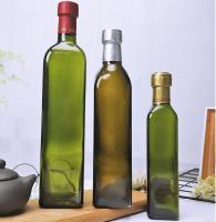 China 250ml 300ml Green Glass Round Kitchen Olive Oil Bottle with Pull-Ring Sealing Type for sale