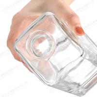China Body Material Glass Clear Bottle for Tequila Liqueur 500ml 1000ml Unique Carved Flat for sale