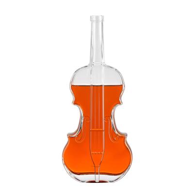 China Custom Size Accepted Guitar Shaped Whisky Glass Bottle for Wine for sale