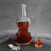 China Custom Size Accepted Guitar Shaped Whisky Glass Bottle for Wine for sale